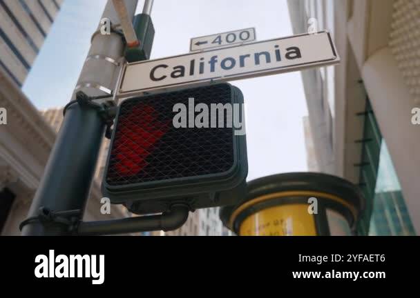 California Street in San Francisco, USA. California Road Sign. Welcome ...