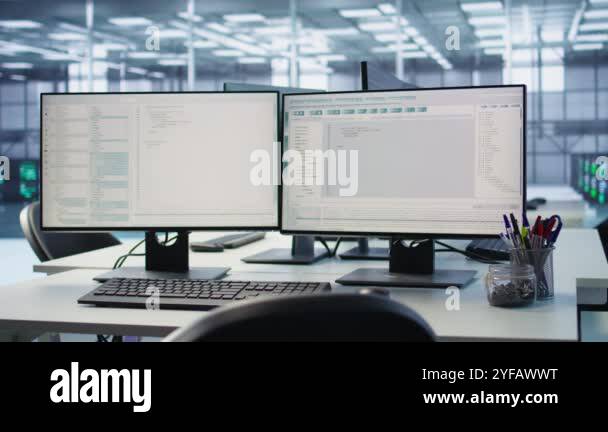 PC displays in data center providing computing resources for artificial ...