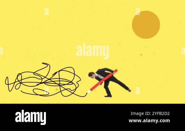 Stop motion, animation. Motivated and ambitious employee overcoming ...