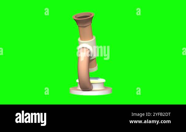 3D Microscope animation on green screen. Microscope 3d rotation ...