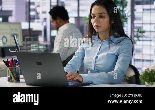 Corporate indian woman experiences business pressure at the office ...