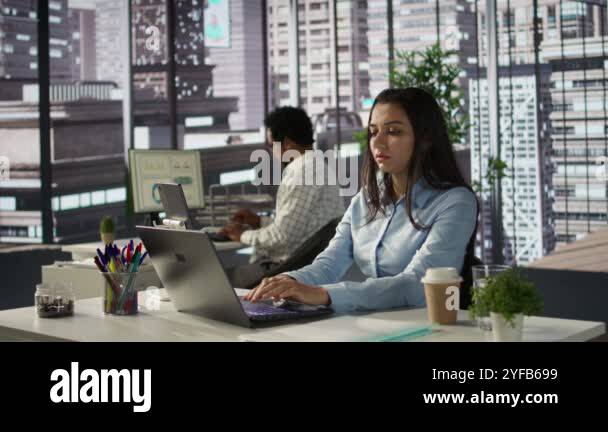 Corporate indian woman experiences business pressure at the office ...