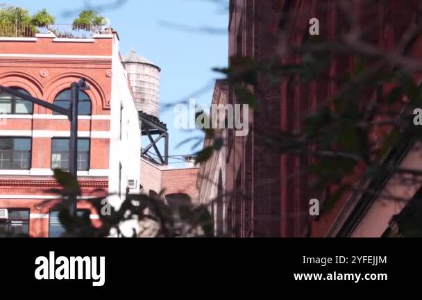 New York City Manhattan building architecture. Urban residential house ...