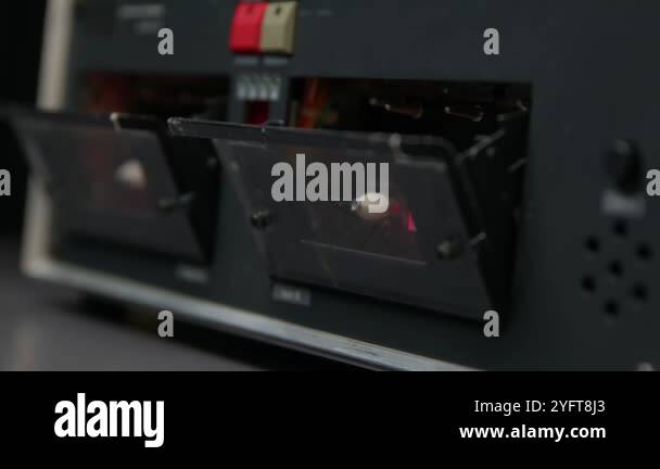 Retro Dual Audio Cassette Interview Recorder in Police Custody. Close ...