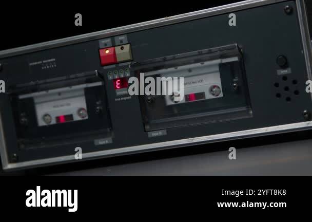 Retro Dual Audio Cassette Interview Recorder in Police Custody. Close ...