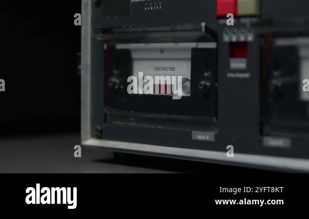 Retro Dual Audio Cassette Interview Recorder in Police Custody. Close ...