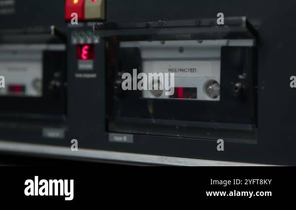 Retro Dual Audio Cassette Interview Recorder in Police Custody. Close ...