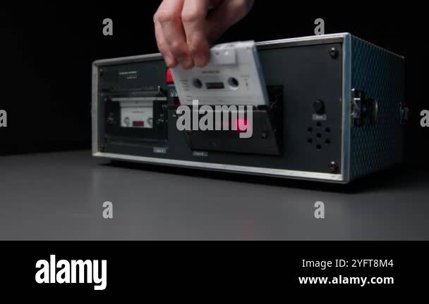 Retro Dual Audio Cassette Interview Recorder in Police Custody. Close ...