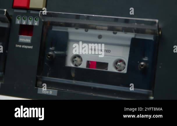 Retro Dual Audio Cassette Interview Recorder in Police Custody. Close ...