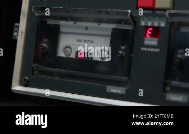 Retro Dual Audio Cassette Interview Recorder in Police Custody. Close ...