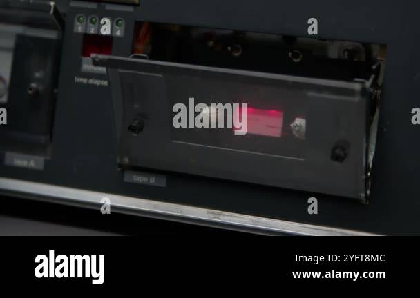 Retro Dual Audio Cassette Interview Recorder in Police Custody. Close ...