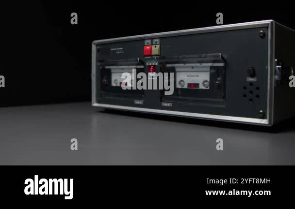 Retro Dual Audio Cassette Interview Recorder in Police Custody. Close ...