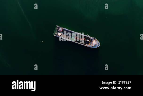 Large Transport Vessel Carrying Smaller Ship Parts Still Shot Sea ...