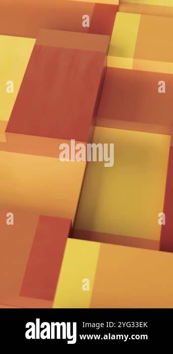 Abstract Background With Surface Cubes Seamless Loop Rotating Orange