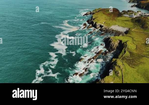 Breathtaking aerial view of the picturesque islands, the blue ocean on ...