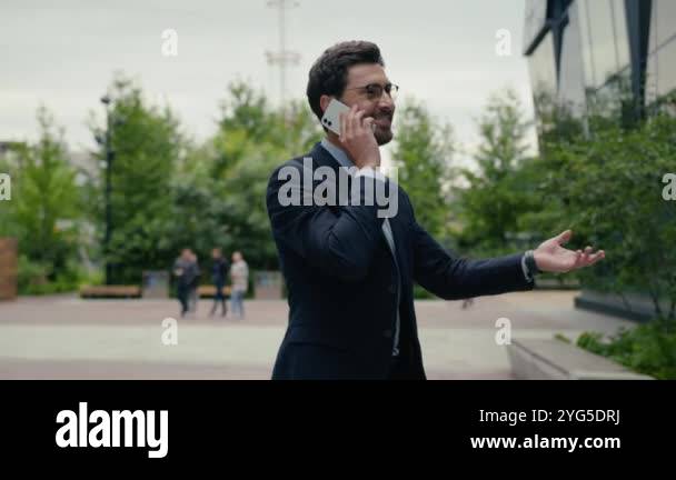 Happy guy walking cell Stock Videos & Footage - HD and 4K Video Clips ...