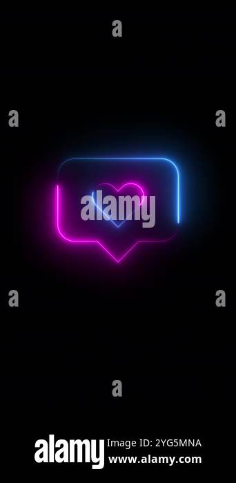 neon animation of like heart sign clip art, fast moving blue and pink ...