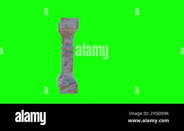 Rotating Classical Stone Arch with Columns on Green Chroma Key Stock ...