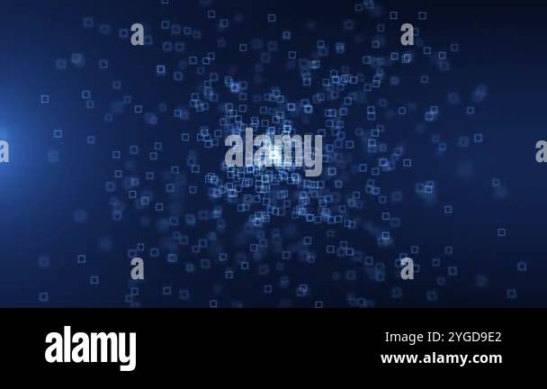 Digital background with particles and geometric shapes, data analysis technologies, network ...