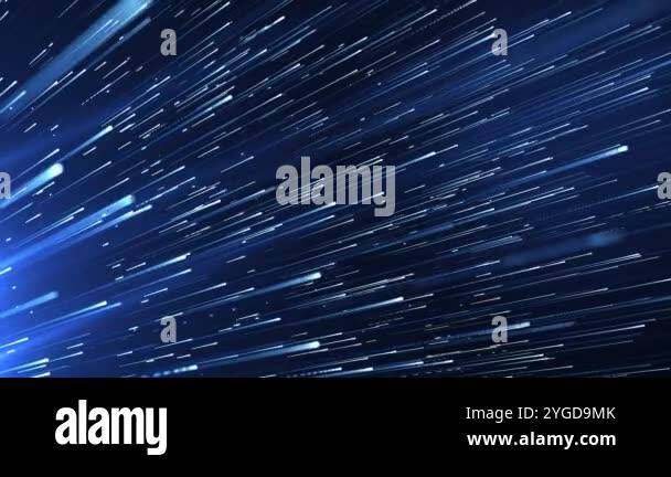 Abstract blue digital chaastic lines background. Visualization of big data particle flow or ...