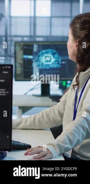 Angry woman getting computer crash while trying to fix error in high ...