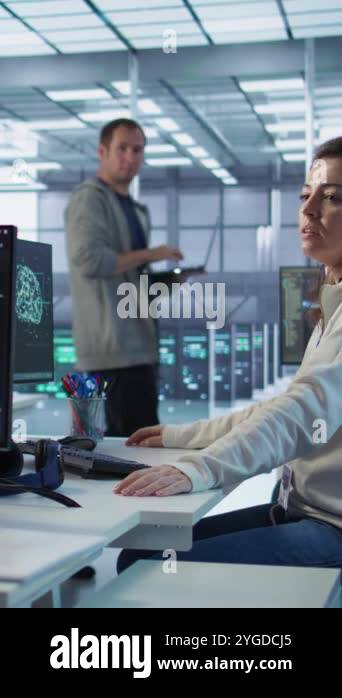 Angry woman getting computer crash while trying to fix error in high ...