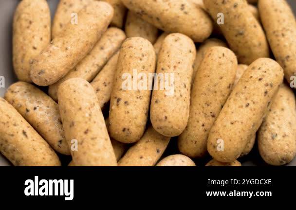 Crispy small bread rolls (picos) top view. Typical baked snack of ...