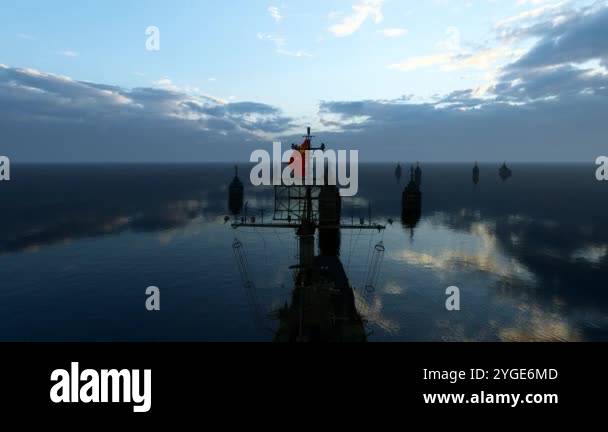 Chinese Warship Facing Enemy Warships Stock Video Footage - Alamy