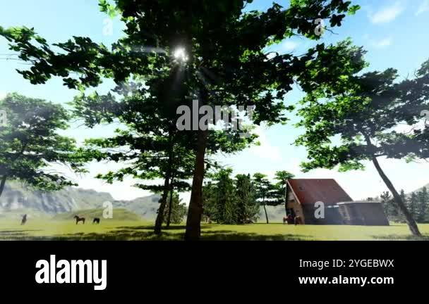 Forest House 3d animation Stock Video Footage - Alamy