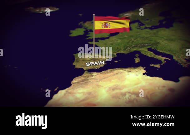 Spain flag on world map Stock Videos & Footage - HD and 4K Video Clips ...