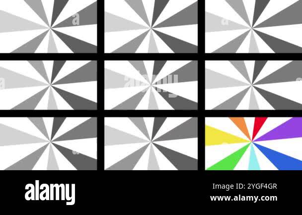 Motion background animation of a rotating sunburst, with colors ...