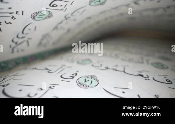 Old Vintage Handwritten Calligraphy Of Muslim Holy Book. Exploring sacred arabic knowledge ...