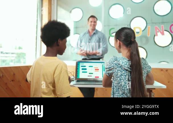 Diverse pupil study programming system while turn around to look at ...