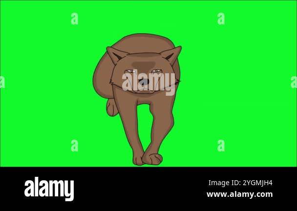 2d Animation Of Strong And Majestic Brown Wolf Running Upright With ...