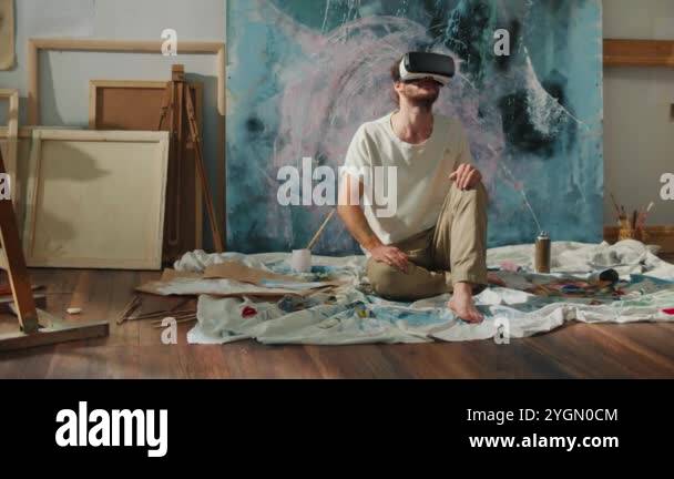 An Artist Uses VR to Immerse Himself in a Virtual Studio, Creating and ...
