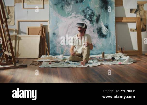 An Artist Uses VR to Immerse Himself in a Virtual Studio, Creating and ...