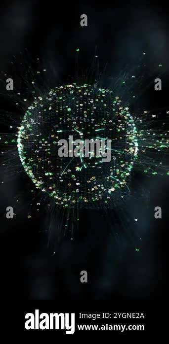 An intricate visualization of a digital data network, Features ...