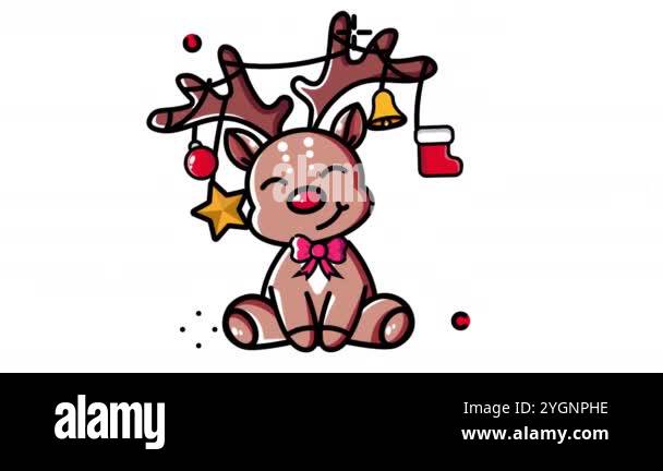 Deer animated icon. Seamless looping video with alpha channel on ...