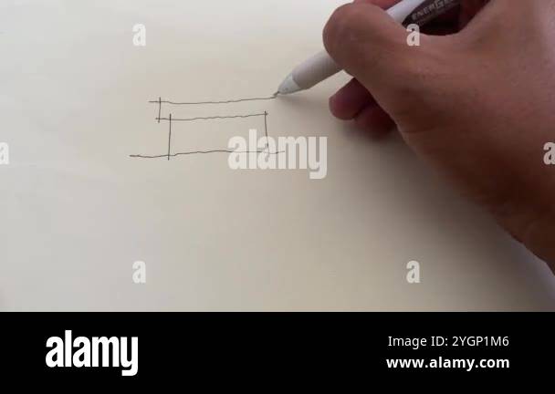architect hand drawing sketch design architecture construction project ...