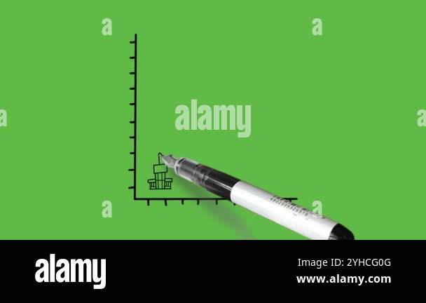 draw four building on graph paper shown by red bold line with black ...