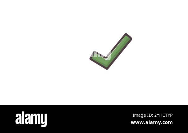 Check mark animated icon in filled line style about essentials, use for ...