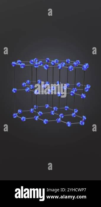 Model of graphite crystal lattice. Vertical 3d animation Stock Video ...