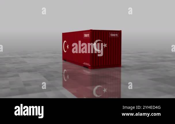 Turkey export production and import cargo containers in port terminal ...