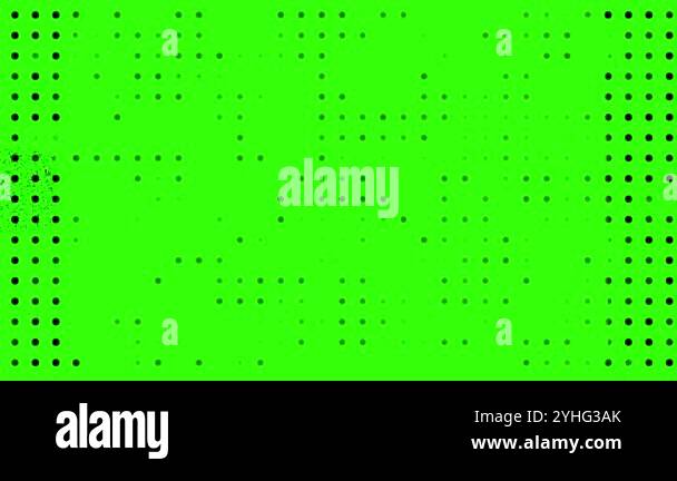 green screen (chroma key) dots and grid loop animation, halftone dotted texture abstract motion ...