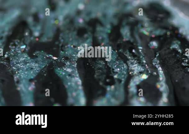 Glitter fluid spill. Shimmering paint. Blur blue black color ...