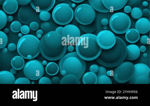Stop motion loop cartoon animation, background with blue water bubbles ...