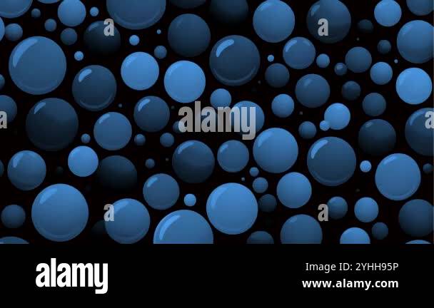 Stop motion loop cartoon animation, background with blue water bubbles ...