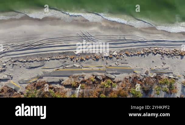 Destroyed Manasota Key road at Blind Pass Beach after Hurricane Milton ...