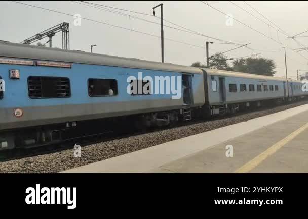 Delhi, India, November 02- Indian railway Freight train at departure ...