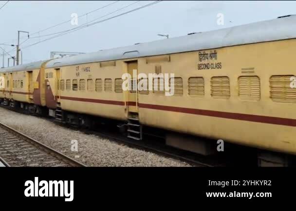 Delhi, India, November 02- Indian railway Freight train at departure ...